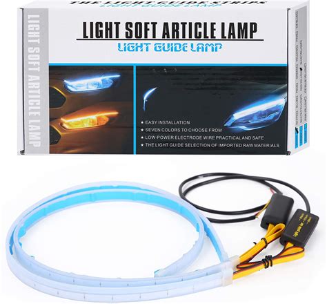 Amazon CoCsmart Flexible Car Led Light Strip Dual Color 2 Pcs 24 Inches DRL LED Headlight
