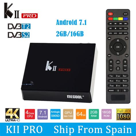 SATXTREM MECOOL KII Pro TV Box Android 7 1 DVB S2 DVB T2 S905D Quad Core 2GB 16GB Smart Tv Box