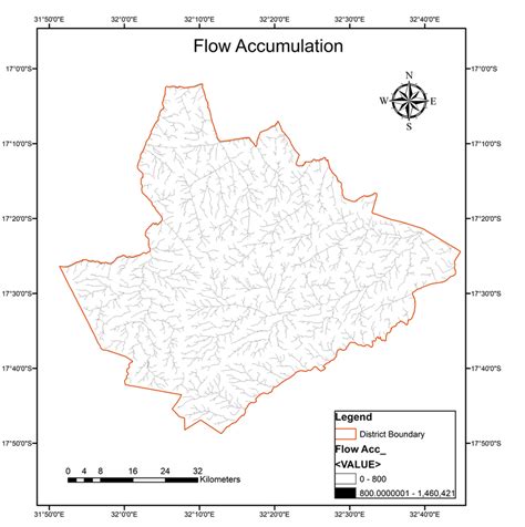 Flow Accumulation Map For The Study Area Generated Using Arcgis 108 Flow Accumulation Map For The Study Area Generated Using Arcgis 108