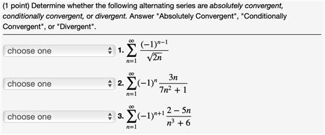 solved 1 point determine whether the following alternating
