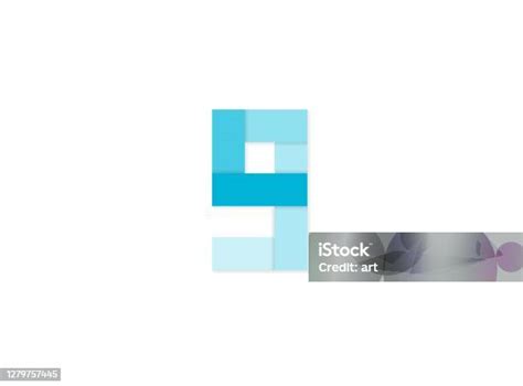 9 번호 벡터 로고 파란색 색조로 만든 종이 컷 데싱 글꼴 흰색 배경에 격리 Eps10 일러스트레이션 0명에 대한 스톡 벡터 아트 및 기타 이미지 Istock