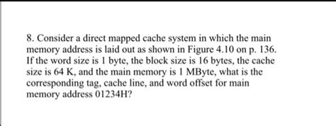 solved main memory address binary tag hex tag line word