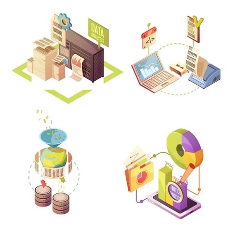Data Analysis Isometric — Stock Vector © Macrovector 58781035
