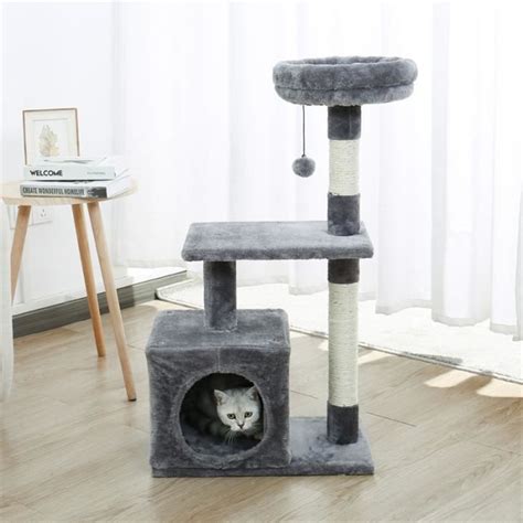 FIL A SCOUBIDOU Arbre à Chat en Bois Massif pour Chaton Tour d Escalade
