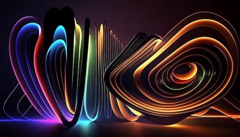 Premium Ai Image Abstract Neon Color Glowing Lines Background D Rendering Generative Ai
