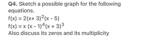 Solved Q4 Sketch A Possible Graph For The Following Chegg Com