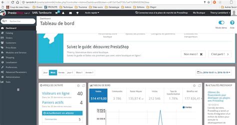 Menu Gauche En Anglais Utilisation De Prestashop Configuration Et