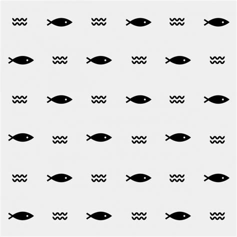 魚と波のシームレスなパターン 無料のベクター