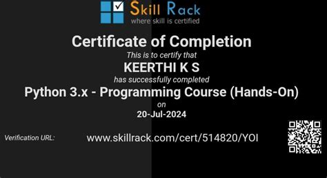 keerthi ks on linkedin python certification skillrack programming