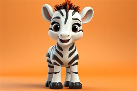 Premium Photo Toy Zebra On Orange Background