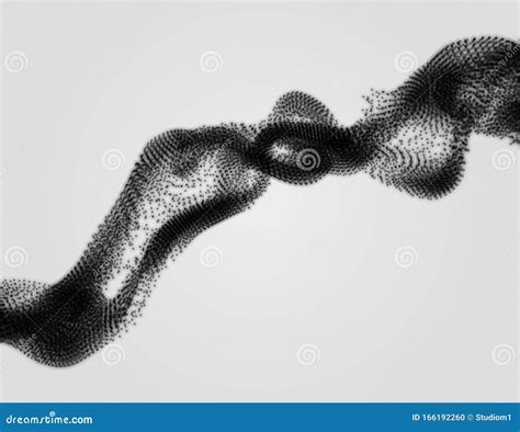 Array With Dynamic Emitted Particles Flowing Particle Waves Stock