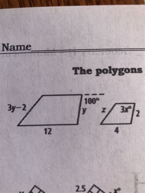 [solved] the polygons are similar find the values of the variables