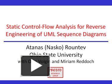 PPT Static Control Flow Analysis For Reverse Engineering Of UML Sequence Diagrams PowerPoint