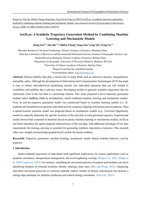 Pdf Act2loc A Synthetic Trajectory Generation Method By Combining