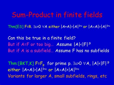 The Sum Product Theorem And Applications Avi Wigderson School Of