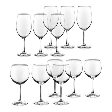 Libbey Vineyard Reserve Wine Glass Set Of 12 Red And White Clear Wine