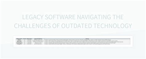 Free Legacy Software Templates For Google Sheets And Microsoft Excel Slidesdocs