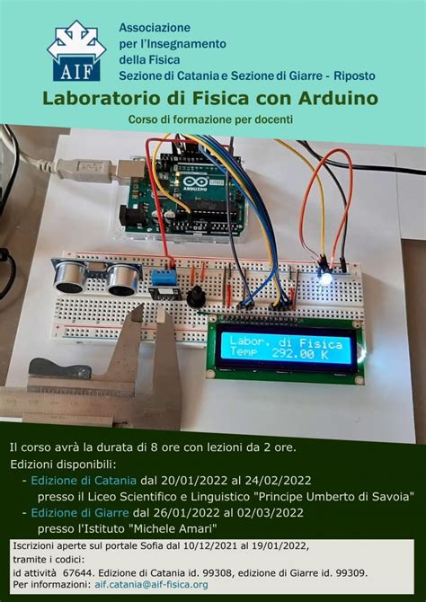 laboratorio di fisica con arduino aif sezione di catania