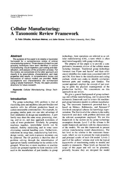 Pdf Cellular Manufacturing A Taxonomic Review Framework Dokumen Tips