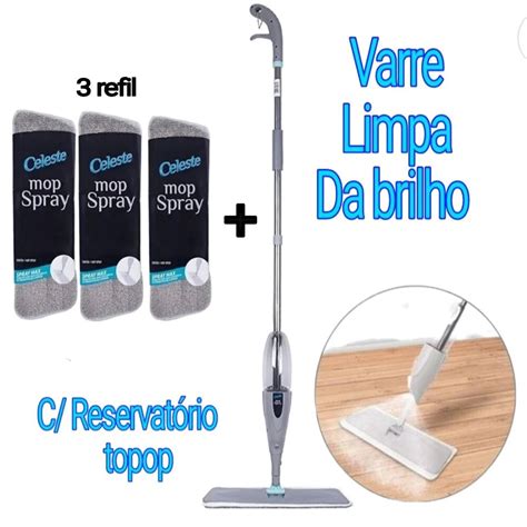 Rodo Magico Vassoura Esfregão Mop Spray Reservatório Refil Submarino