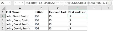 extracting initials in excel part 2 a4 accounting