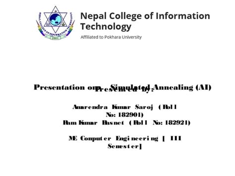Simulated Annealing Presentation Ppt Physics Science