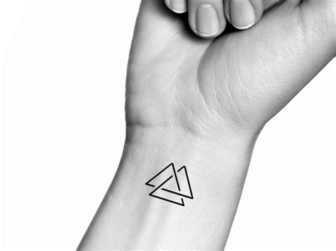 3 Triangles Temporary Tattoo Etsy Triangle Tattoos Elements Tattoo