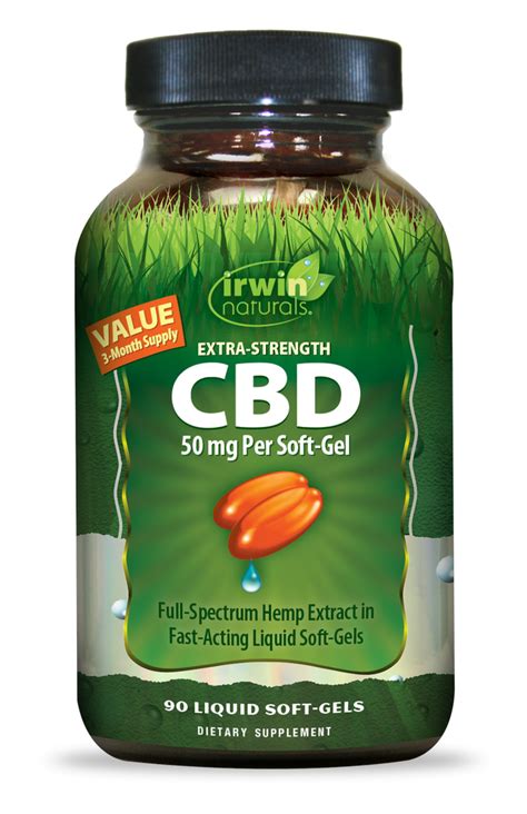Extra Strength Cbd Soft Gels 50 Mg Value Size Irwin Naturals