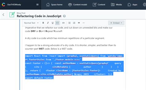 Reactjs Problem While Embedding Code In Contentful CMS Stack Overflow
