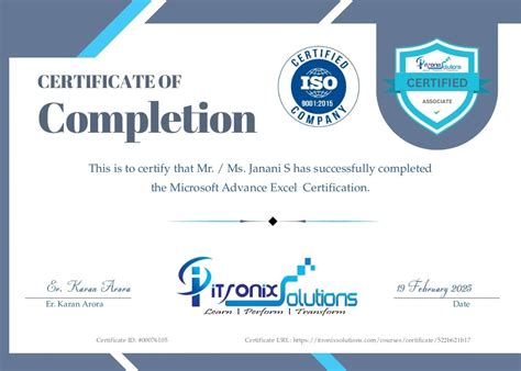 advancedexcel certification learning itskills janani s
