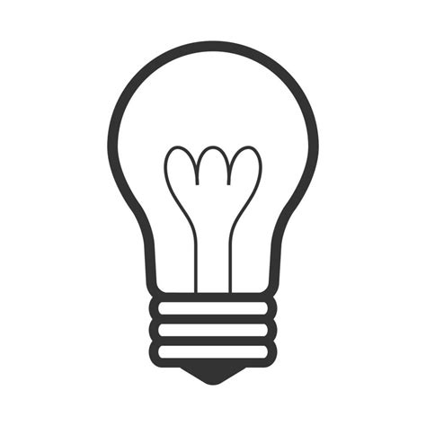 Black And White Icon Lightbulb 14031424 Vector Art At Vecteezy