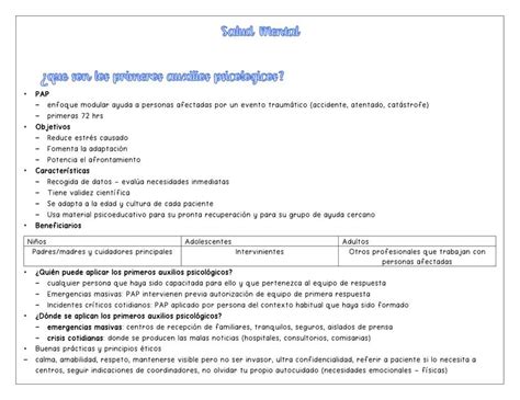Salud Mental PAP Primeros Auxilios Psicológicos catastudies uDocz