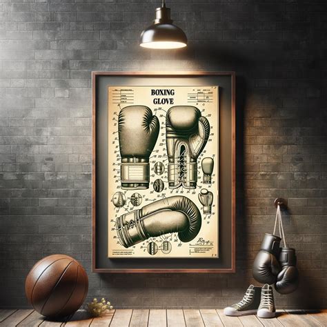 Boxing Glove Blueprint Post Boxing Gloves Patent Vintage Boxing