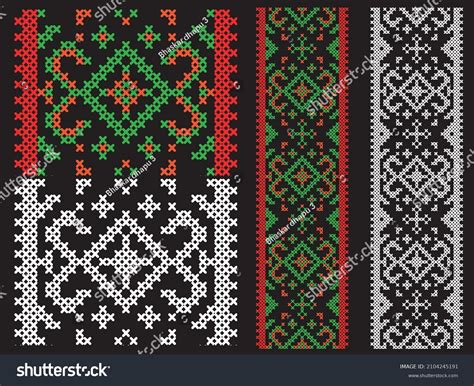 Tribal Pattern Assamese Pattern Northeast India Stock Vector Royalty Free 2104245191