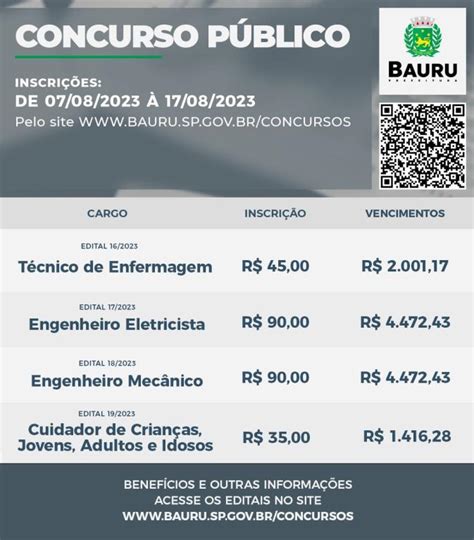 Prefeitura de Bauru vai abrir inscrições para quatro concursos públicos