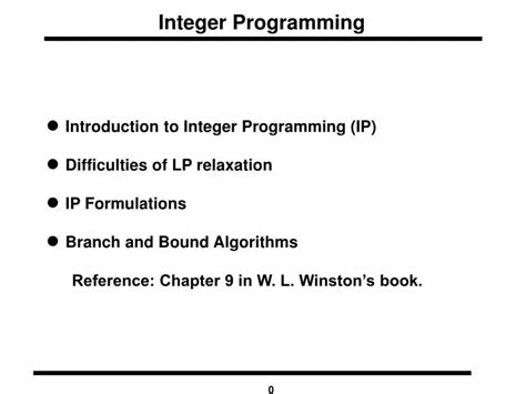 PPT Integer Programming PowerPoint Presentation Free Download ID