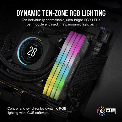 Corsair Vengeance Rgb Ddr5 6000 Mhz 32 Go 2 X 16 Go Cl36 Optimisé Amd