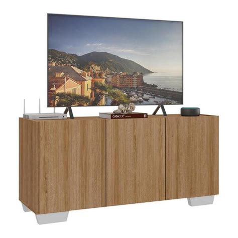 Rack Para Tv Até 32 Polegadas Com 3 Portas Multimóveis Mp1068 Leroy