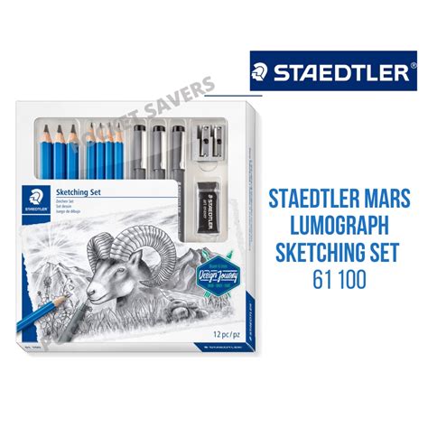 STAEDTLER Mars Lumograph Set C Charcoal Set Sketching Set Drawing Blending