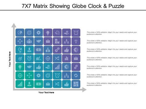 7x7 Matrix Showing Globe Clock And Puzzle | PowerPoint Presentation Slides | PPT Slides Graphics ...