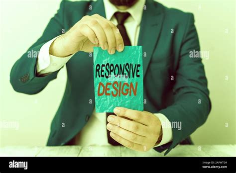 conceptual hand writing showing responsive design concept meaning web page creation that makes