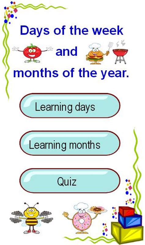 Learn days of week and months APK для Android Скачать