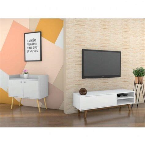 Conjunto Rack Para Tv Até 48 Polegadas 1 Porta Buffet 2 Portas Conan