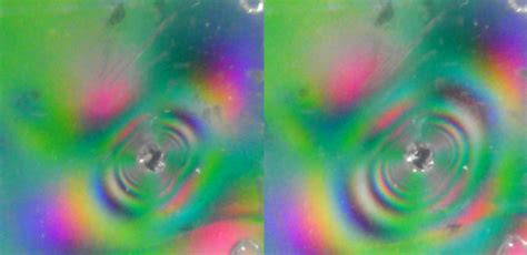 example of the photoelastic fringe pattern for an unloaded pad left