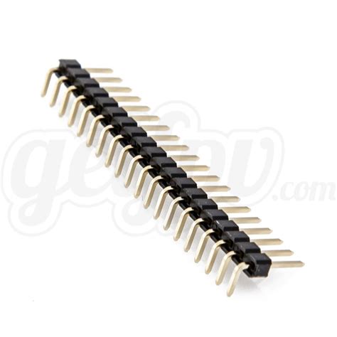 Right Angle Pin Header 1 Row 20 Pin 2 54mm Pitch 2pcs
