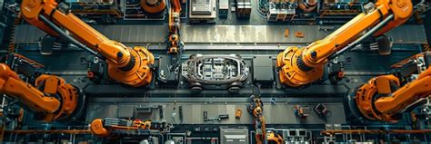 Robotic Arm Handling Car Chassis Premium Ai Generated Image
