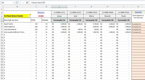 Planilha De Cotação De Preços Tudo Excel
