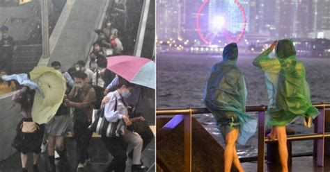 風球木蘭｜風雨交加市民狼狽收工 追風者海邊觀浪【圖輯】 星島日報