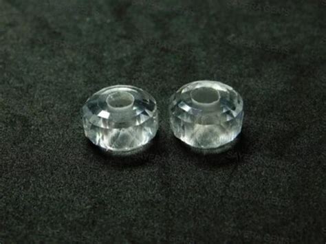 Crystal Hydro Quartz Faceted Rondell Beads Big Hole Beads 9x15mm Free