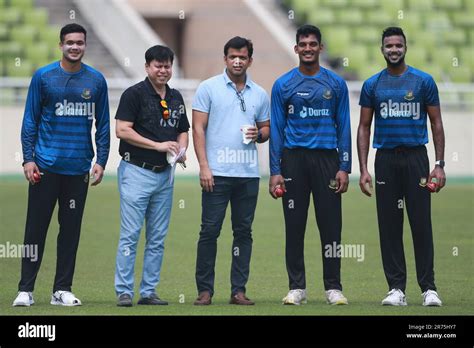 From Left Fast Bowler Tashkin Ahmed Chief Selector Minhazul Abedin